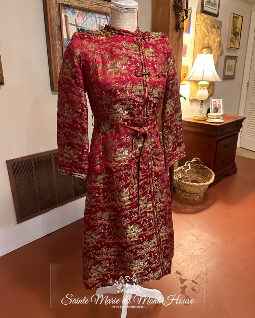 Stunning Garnet Chinese Coat - Sainte Marie du Mont House